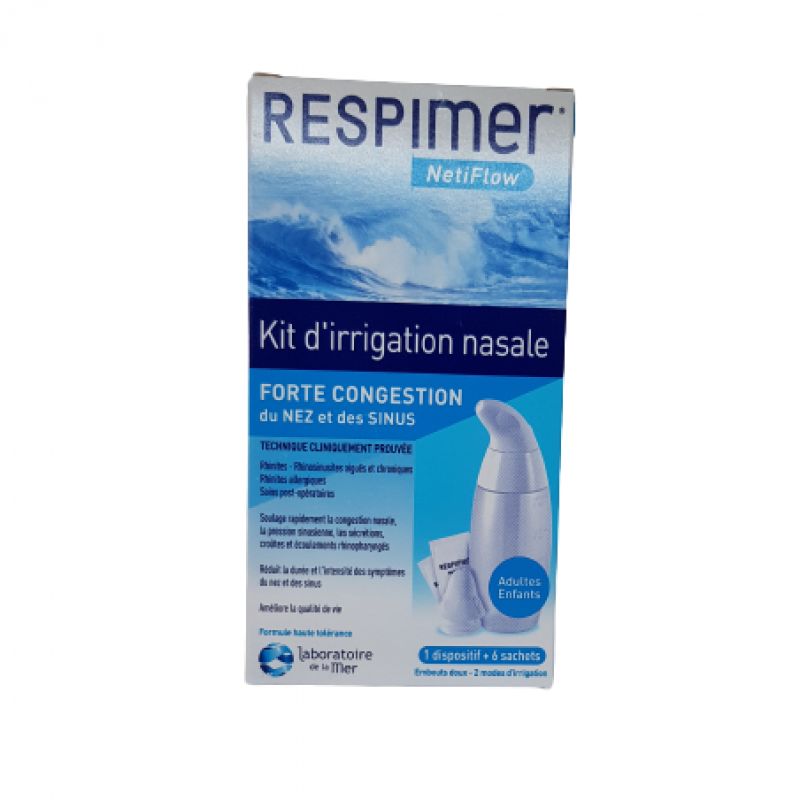 Respimer Netiflow Kit D'irrigation Nasale avec 6 sachets